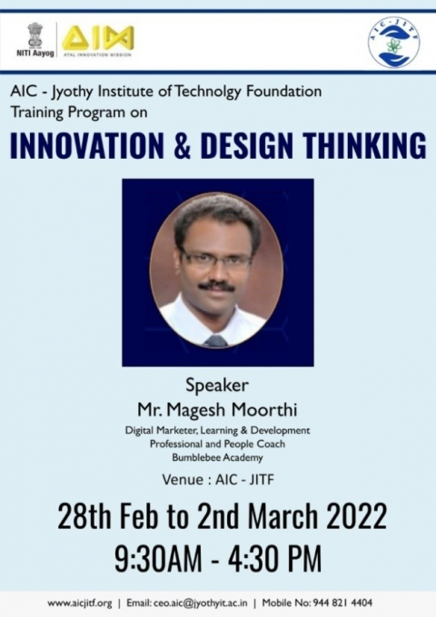 Innovation and Design Thinking | AIC - Jyothy Institute of Technology ...